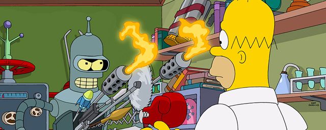 Bender vs. Homer auf dem ersten Bild zur Crossover-Episode von "Die ...
